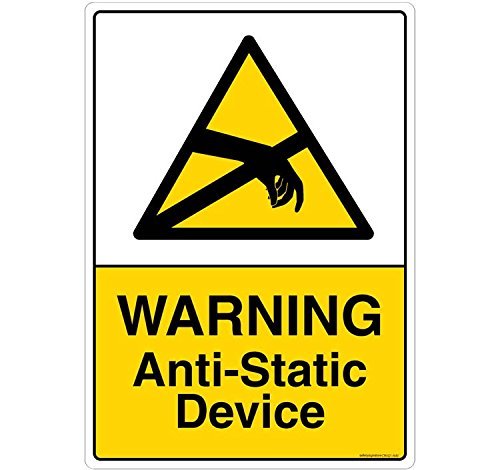 WARNING: Anti-Static Device, (CW421-A4AL-05), Material: Aluminium, Pack ...