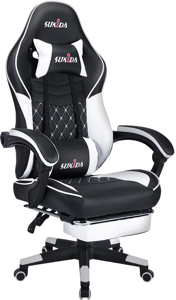 SUKIDA Gaming Chair with Footrest Office Chair Computer Chair with ...