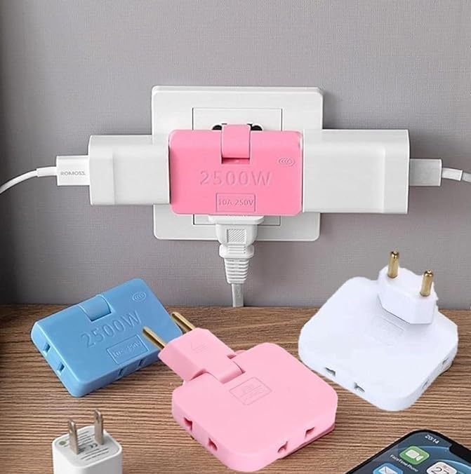 FKU 3 Plug Socket | 3-in-1 Rotating and Foldable Wall Plug Adapter ...