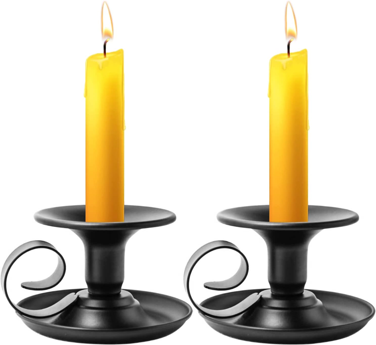 Amazon.com: Double Taper Candle Holder Colonial in Black Wrought Iron ...