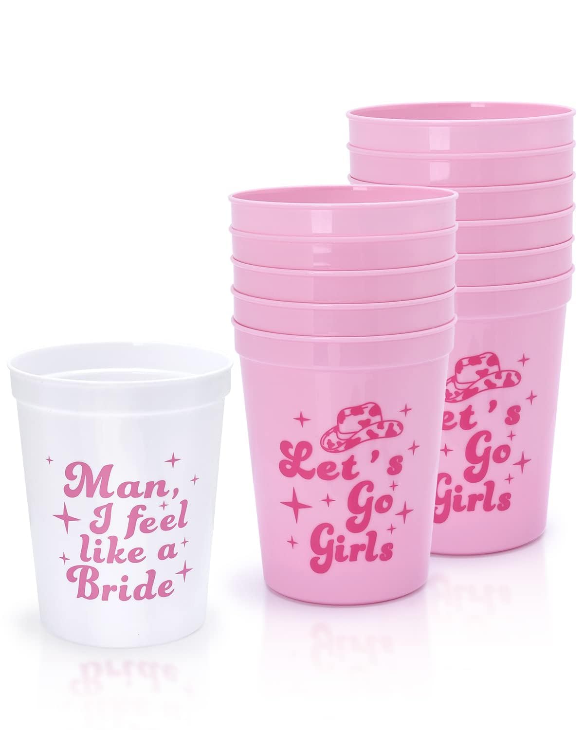 Amazon.com: Nefelibata Bachelorette Party Cups - 12 Pack Let's Go Girls ...