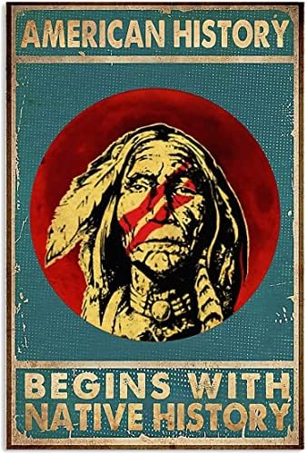 Amazon.com: MATou Retro Tin Sign Native American Metal Sign Vintage ...