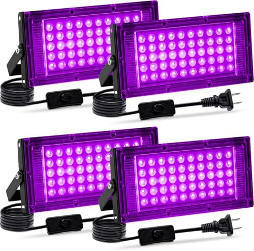 Elwoks 50W LED Black Light 2 Pack, Black Lights for Glow Party, Ultra ...