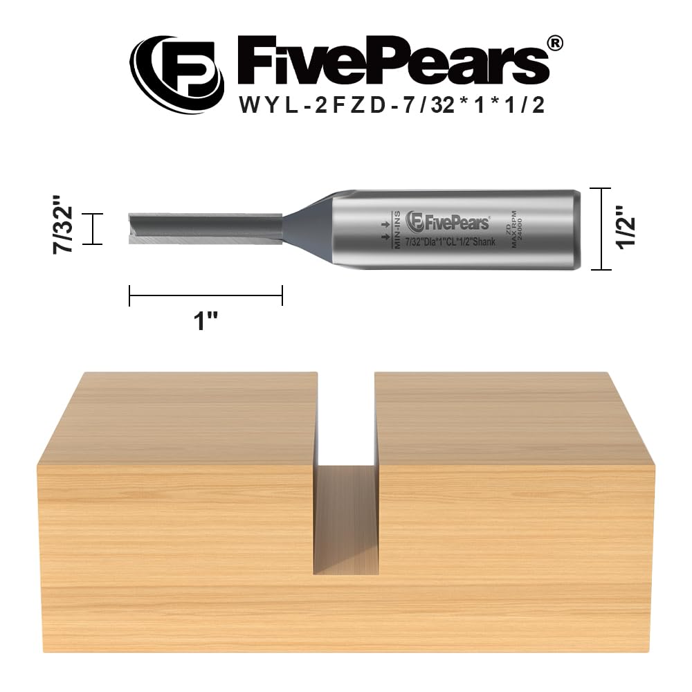 Snapklik.com : FivePears Straight Router Bits 1/2 Inch Shank Double Flute