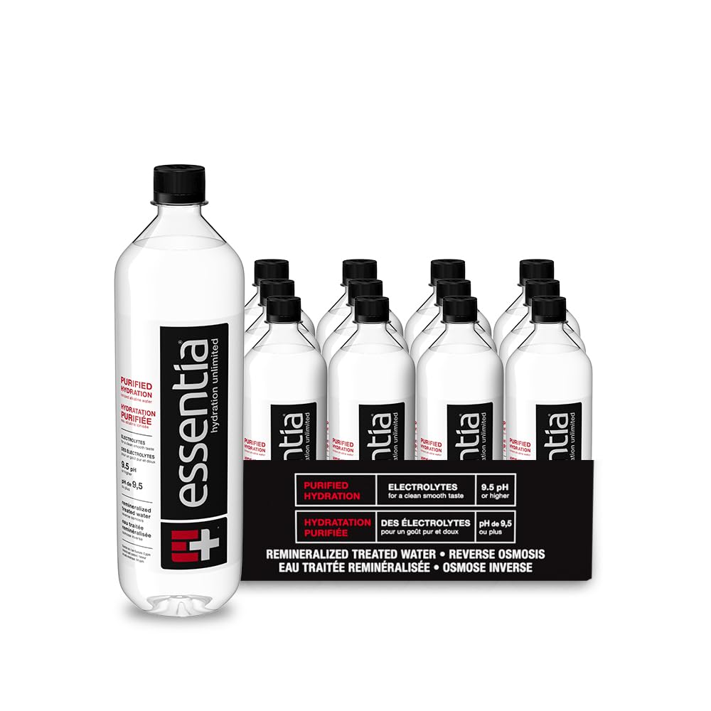 Essentia Ionized Alkaline Water 9.5 pH, Purified Hydration, Enhanced ...