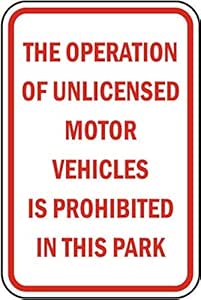 Amazon.com: Vintage Metal Sign The Operation Of Unlicensed Motor ...