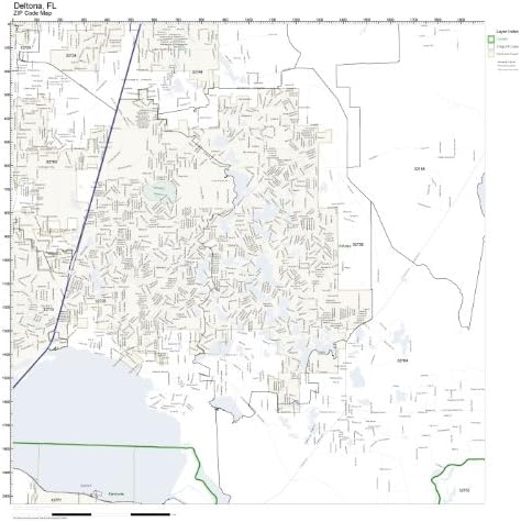 Amazon.com: Working Maps Zip Code Wall Map of Deltona, FL Zip Code Map ...