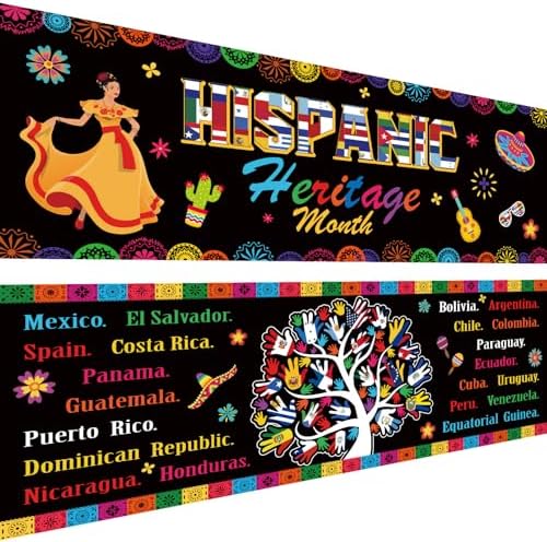 Amazon.com: Teacher's Discovery Hispanic Heritage Month Banner : Office ...