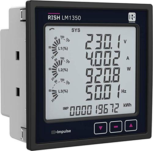 Rish LM1350 LCD meter Cl 1 s (V, A, F,Power, Energy, PF, Runhr, Onhr ...