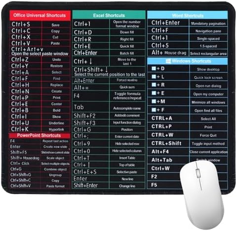 Amazon.com: Excel Shortcuts Mousepad Non-Slip Pro Mouse Mat Rubber Base ...
