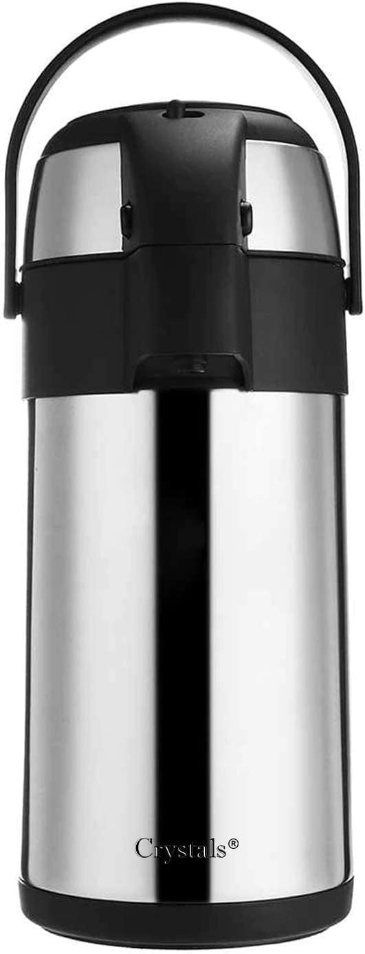 3L/5L Pump Action Air Pot Flask with Vacuum Insulated, Safety Lock ...