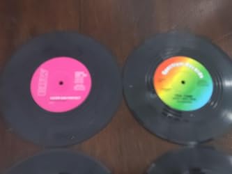 Amazon.com: ONFAMICO Coasters for Drinks with Gift Box Retro Disk Vinyl ...