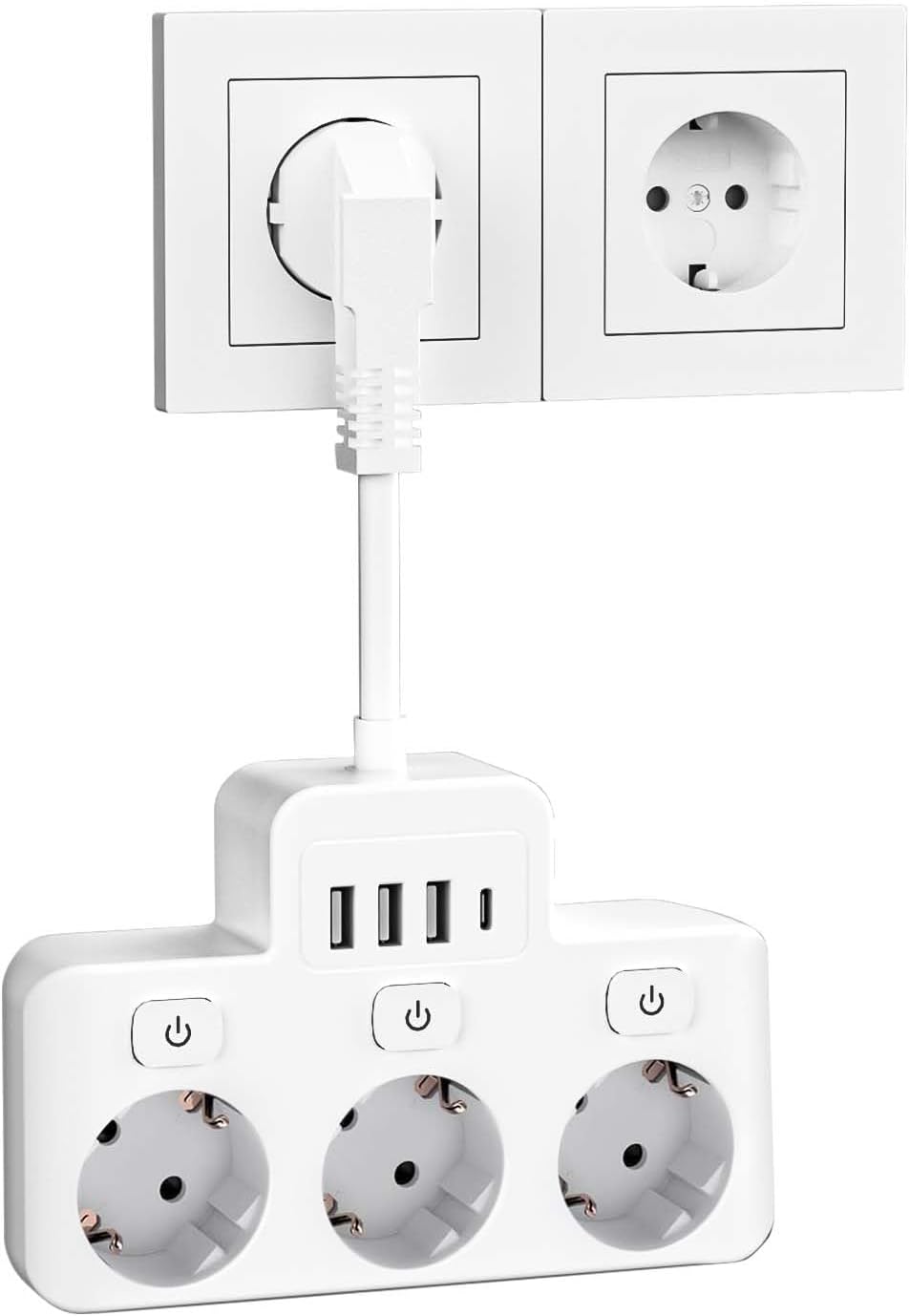 Steckdosenleiste mit USB, Mehrfachsteckdose mit USB und Typ-C ...
