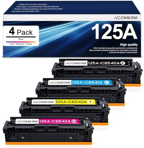 Amazon.com: 125A Toner Cartridges 4 Pack Replacement for HP 125A CB540A ...