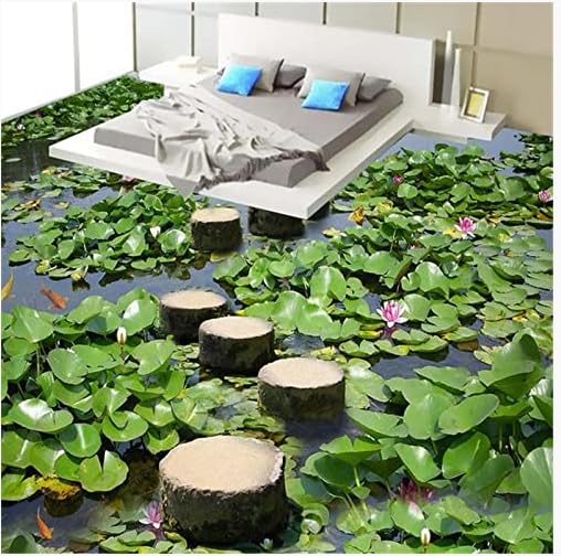 INSTR Lotus Pond Floor Stickers Wallpapers Wall Murals, Visual Impact ...