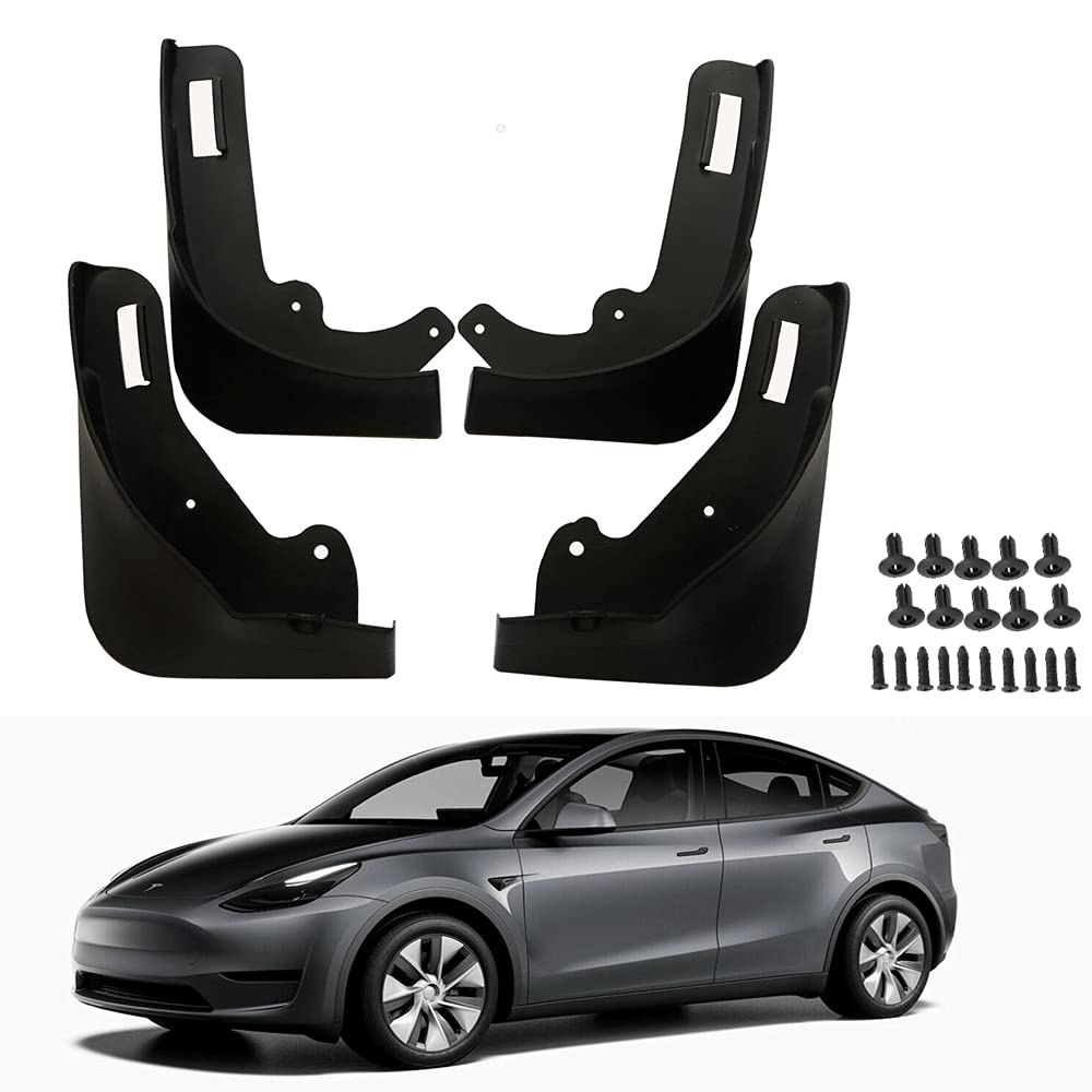 Buy Beisurely Tesla Model Y Mud Flaps Splash Guards No Drill for 2020 ...