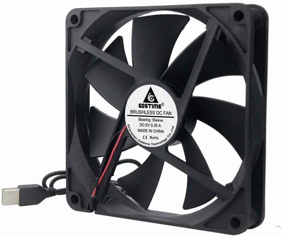 Amazon.com: GDSTIME 5V USB 90mm Fan, 92mm x 92mm x 25mm Brushless DC ...