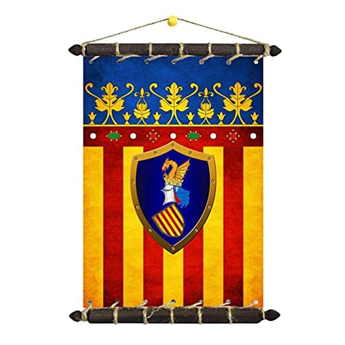 Amazon.com: Valencia Flag Standard Coat of Arms on Cotton Canvas Wooden ...