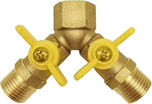 Amazon.com: BesNPT Brass 3 Way Shut Off Valve 1/2" Male x 1/2" Male x 1 ...