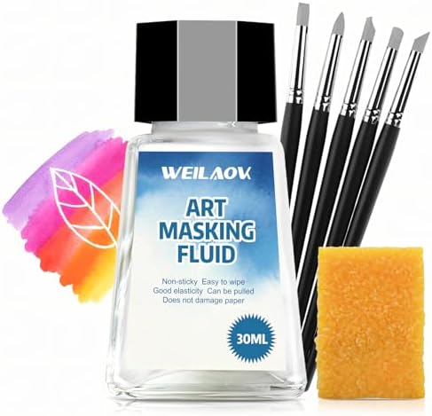 WEILAOK Masking Fluid for Watercolour Painting, Liquid Masking Fluid ...