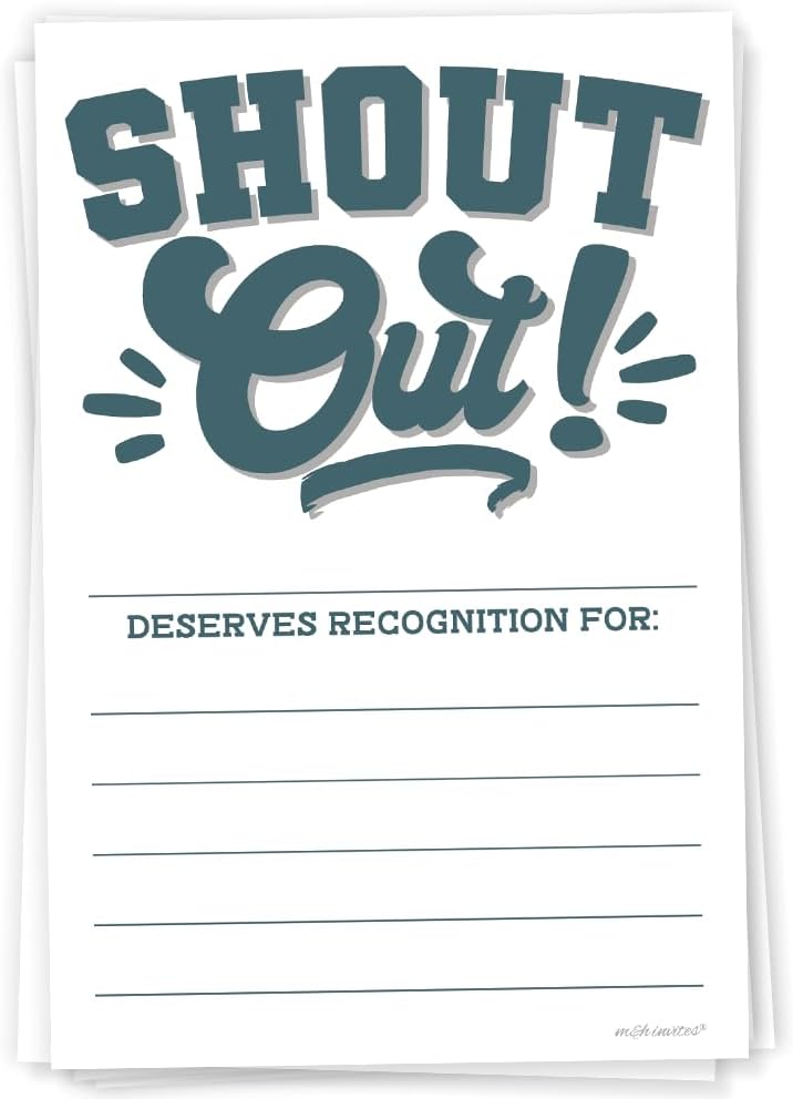 Amazon.com : Hat Acrobat 50 Shout Out Cards - Recognition Cards for ...