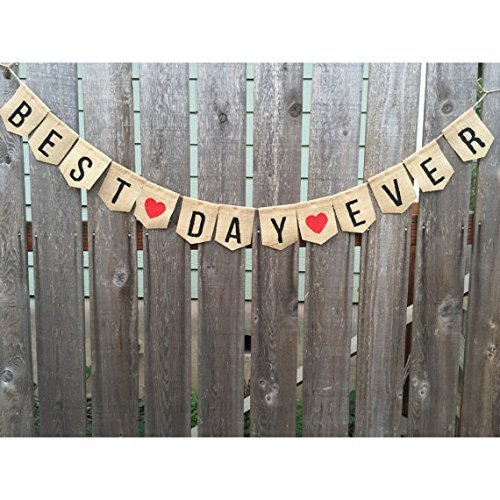 Amazon.com: Best Day Ever Banner, Best Day Ever Wedding Sign, Party ...