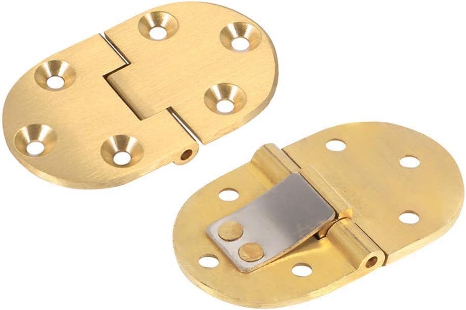 SHRJ 4 Pcs Brass Butler Tray Hinge Round Edge, 180 Degree Folding Flip ...