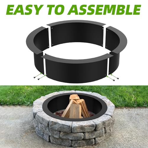 Snapklik.com : 30 Inch Fire Pit Ring, Large Round Steel Fire Pit Ring ...