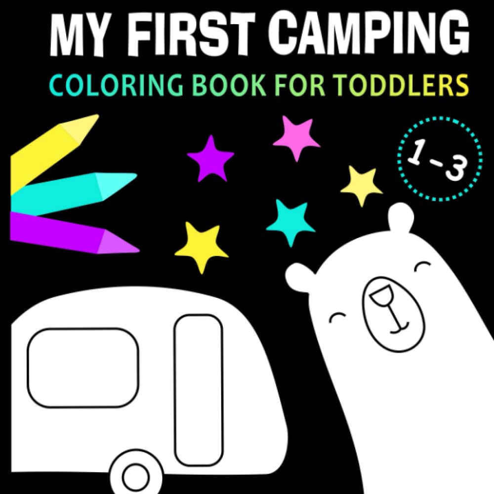 My first camping coloring book for toddlers: cute animals, nature ...