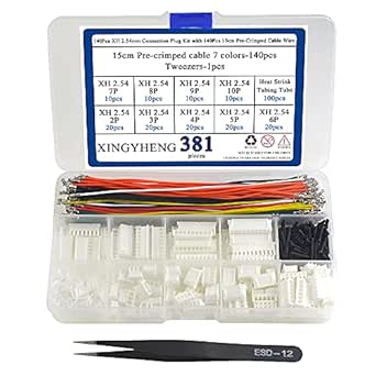 Amazon.com: XINGYHENG 140Pcs XH 2.54mm Connecting Plug Kit with 140Pcs 15cm Pre-Crimped Cable ...