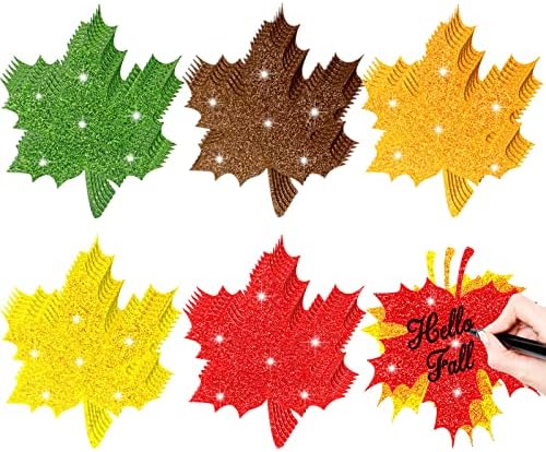 Amazon.com: 200 Pcs Maple Leaves Cutouts Fall Paper Leaf Cutouts ...