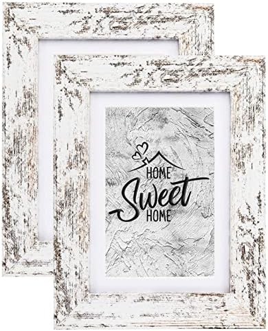 Amazon.com - Hiwhy Rustic Picture Frames White 5x7 Photo Frame Wood ...