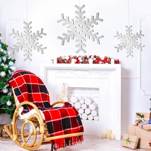 Amazon.com: Yaocom 3 Pcs Metal Snowflake Wall Decor Large Snowflake ...