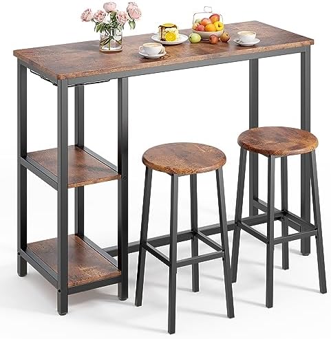 Bar With Stools DKLGG 3-Piece Counter Height Dining Set - Pub Table ...
