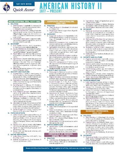 American History 2 - REA's Quick Access Reference Chart (Quick Access ...