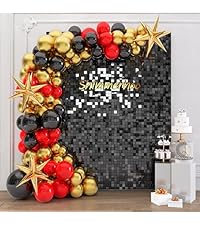 Amazon.com : SHIMMERHOO Black Shimmer Wall Backdrop Panels Square ...