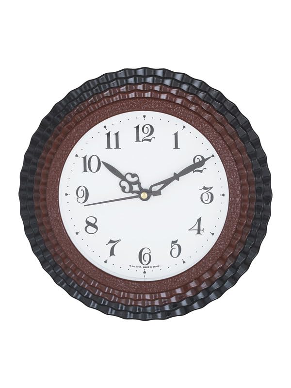 Buy CHRONIKLE Elegant Round Plastic Case Analog Wall Clock for Living ...