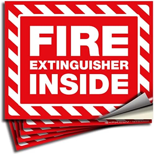 Amazon.com: (4 Pack) Fire Extinguisher Inside Sticker Decal Sign Self ...