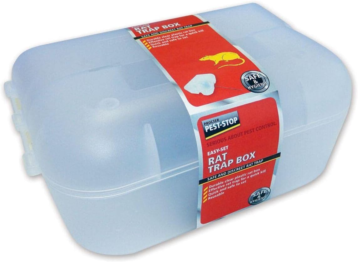 Pest-Stop Easy Set Rat Trap Box – Reusable Snap Trap in Enclosed ...