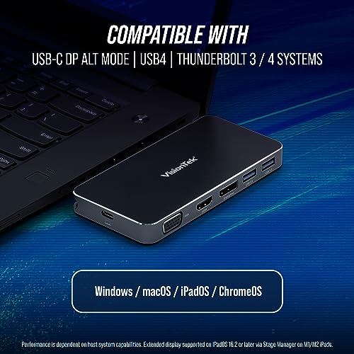 VisionTek VT210 Dual Display USB-C Docking Station with Power ...