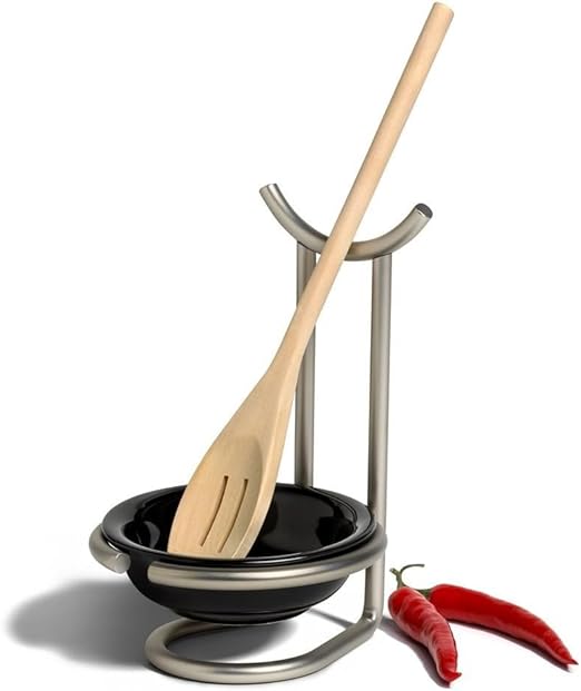 Amazon.com: Spectrum Euro Standing Spoon Rest with Ceramic Dish Upright ...