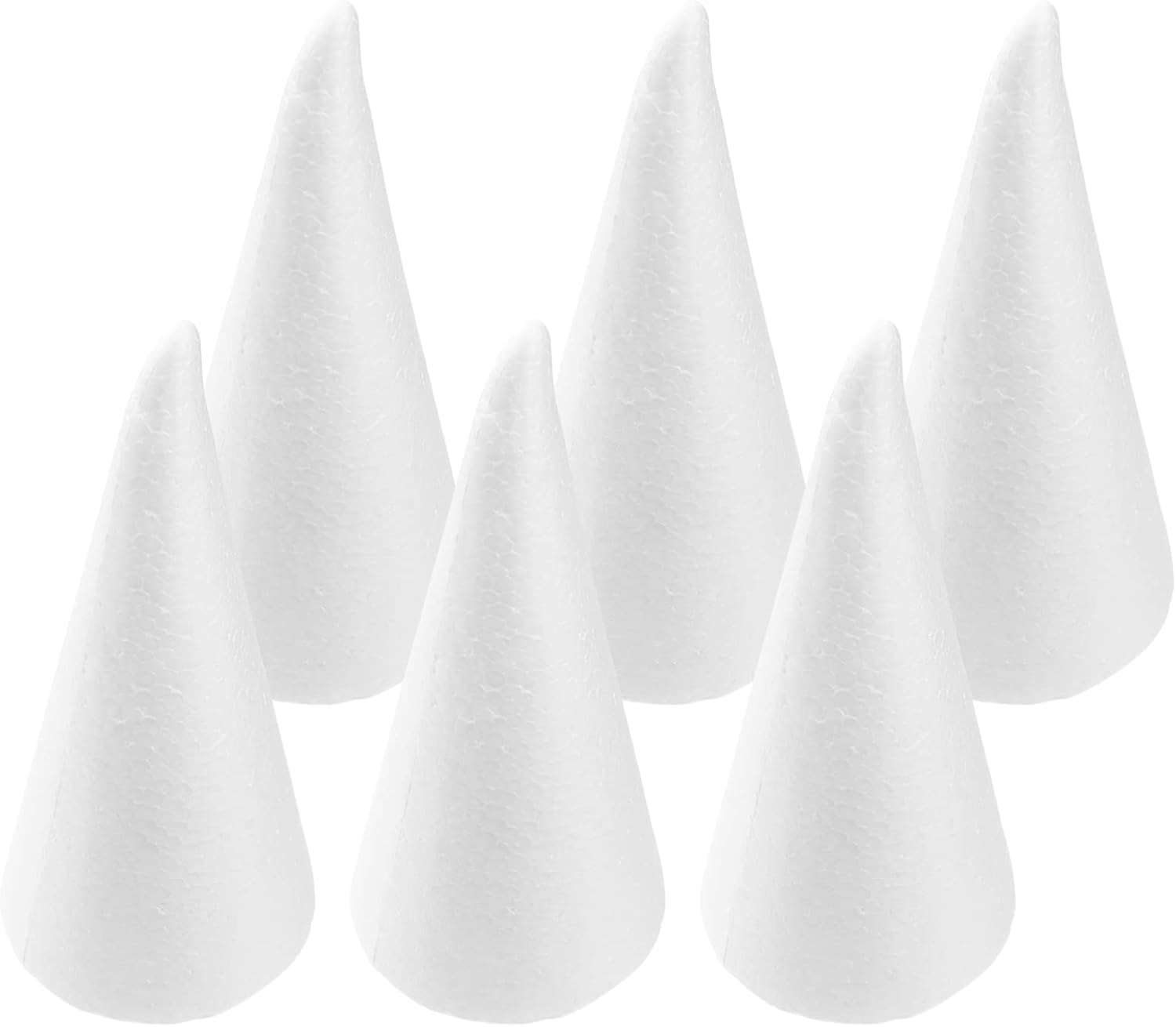 ERINGOGO White Polystyrene Foam Cones for Diy Crafts 7 Inch Solid Cone ...