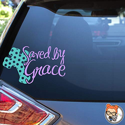 Amazon.com: Saved By Grace - Vinyl Die Cut Decal Sticker for Car ...