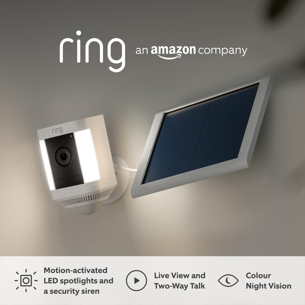 Ring Spotlight Cam Plus Solar by Amazon | 1080p HD Video, Two-Way Talk ...