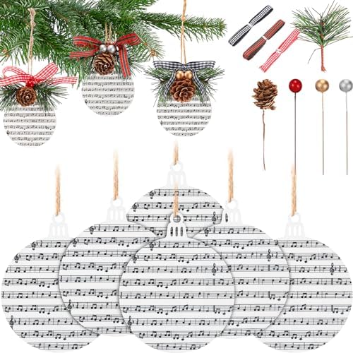 Amazon.com: Spiareal 36 Pcs Christmas Treble Clef Music Wood Christmas ...