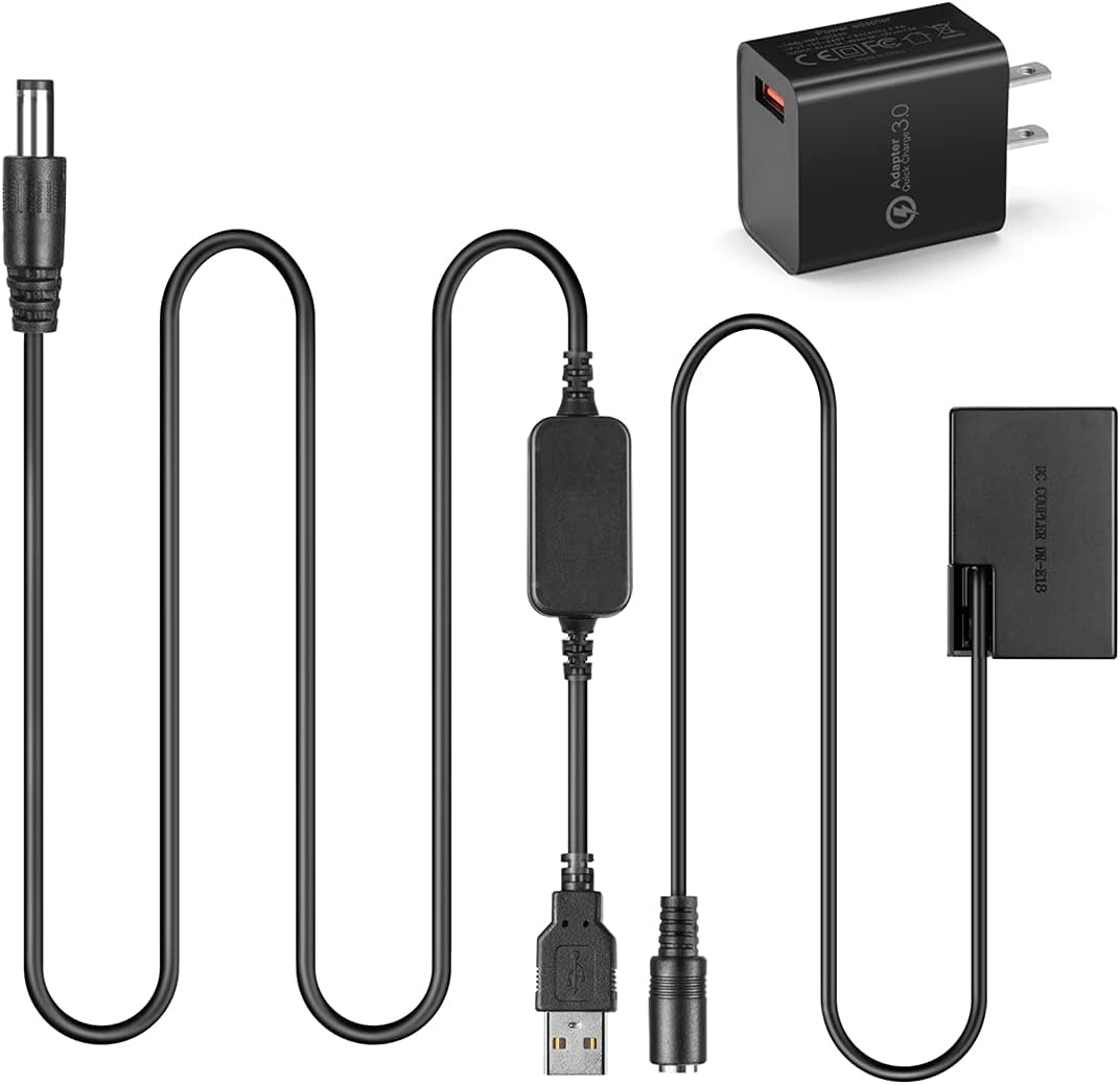 Amazon.com : Raeisusp USB Cable ACK-E18 + DR-E18 Dummy Battery + QC3.0 ...