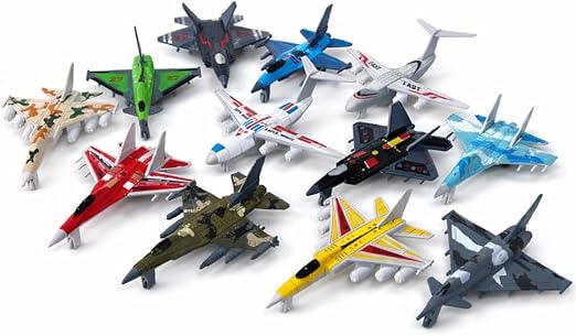 Amazon.com: 12-Pack Plane Toys Airplane Mini Fighter Jets Set for Kids ...