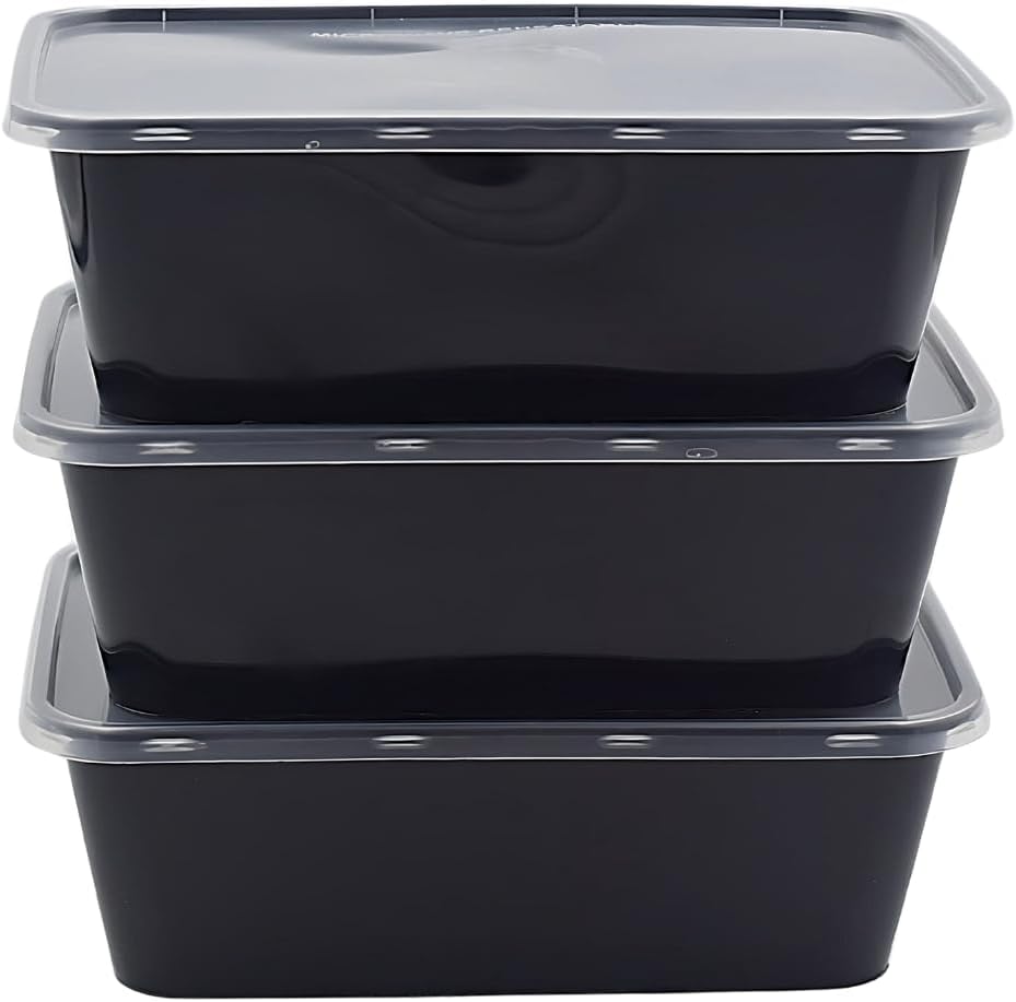 Tia Crafts Black container with lead for Food storage microwave safe ...