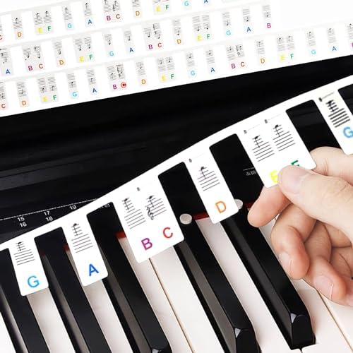 Piano Keyboard Stickers, 88-Key Full Size Piano Stickers, Silicone ...
