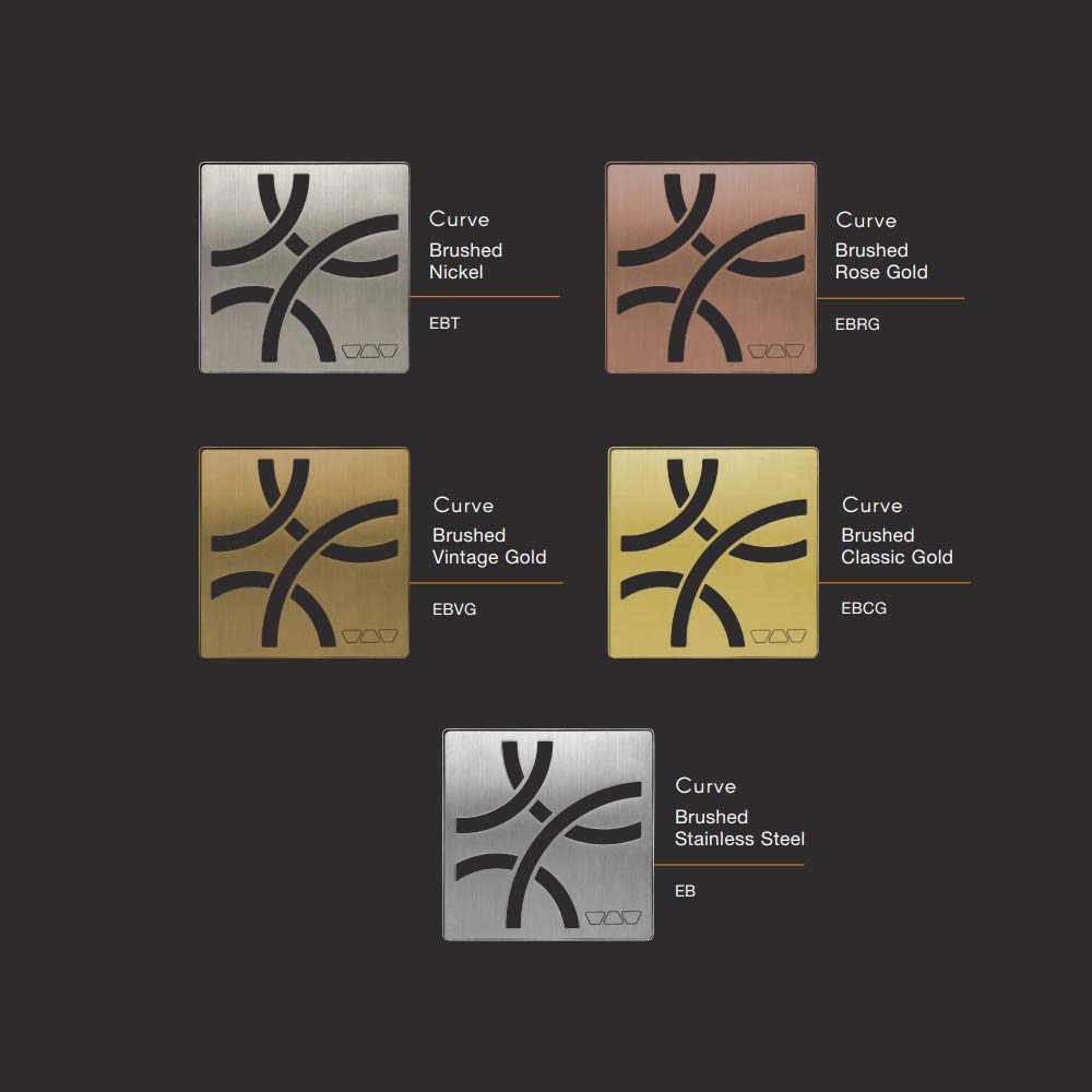 Schluter Kerdi 4 Inch Square Stainless Steel Grate - Curve Design in ...